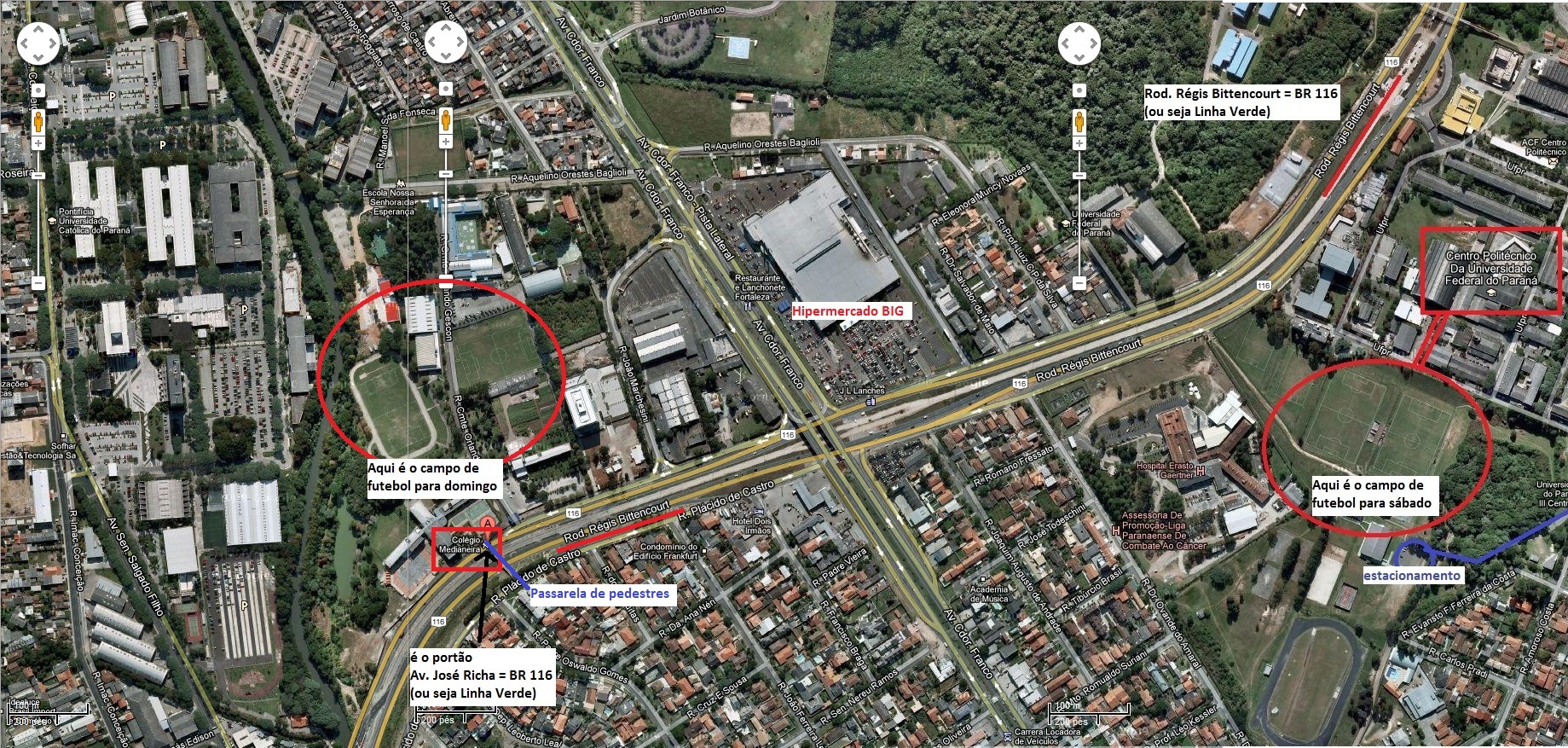 Mapa Colégio Medianeira - FDSP - Federação Desportiva de Surdos do Paraná